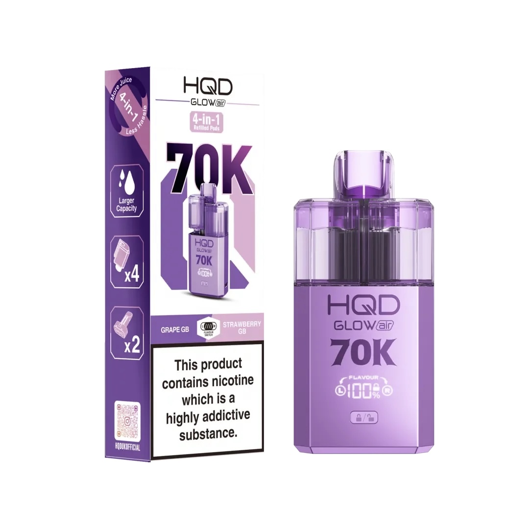 GRAPE GB / STRAWBERRY GB HQD GLOW AIR 70K PUFFS PREFILLED POD KIT - Buy ...